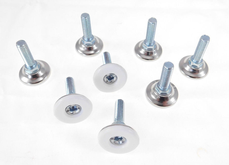 8 Pack Monaco 3/8-16 Non-Swivel W/Hex White Nylon Base Leveler MONO-33 ...